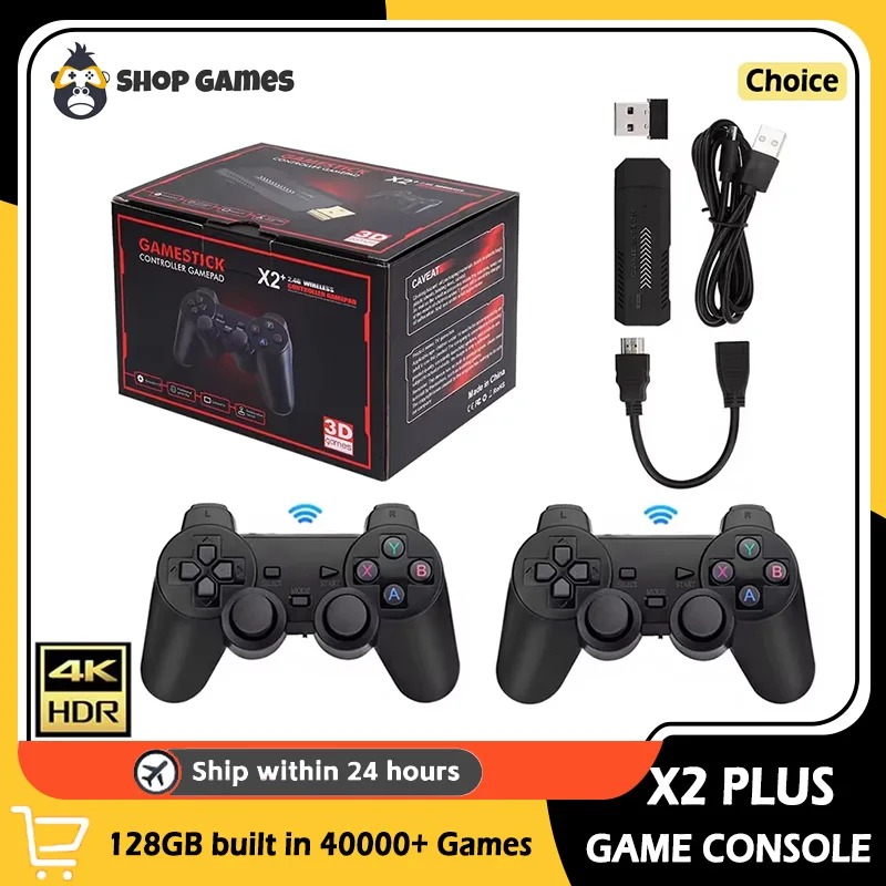 X2 PLUS Video Game Stick Console 2.4G Double Wireless Controller 20000 ...