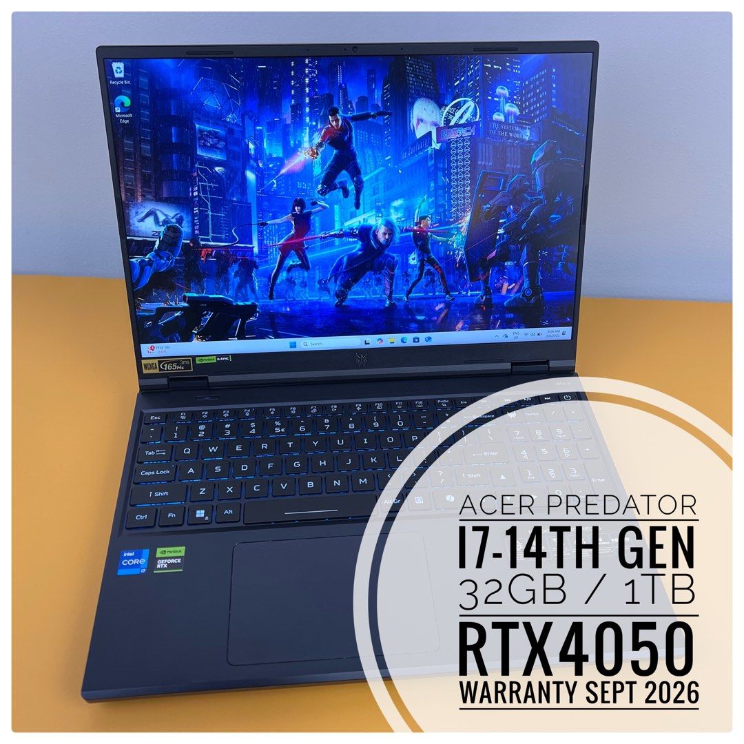 Acer Predator i7-14th Gen, 32GB RAM, 1TB SSD, RTX4050, Warranty till ...