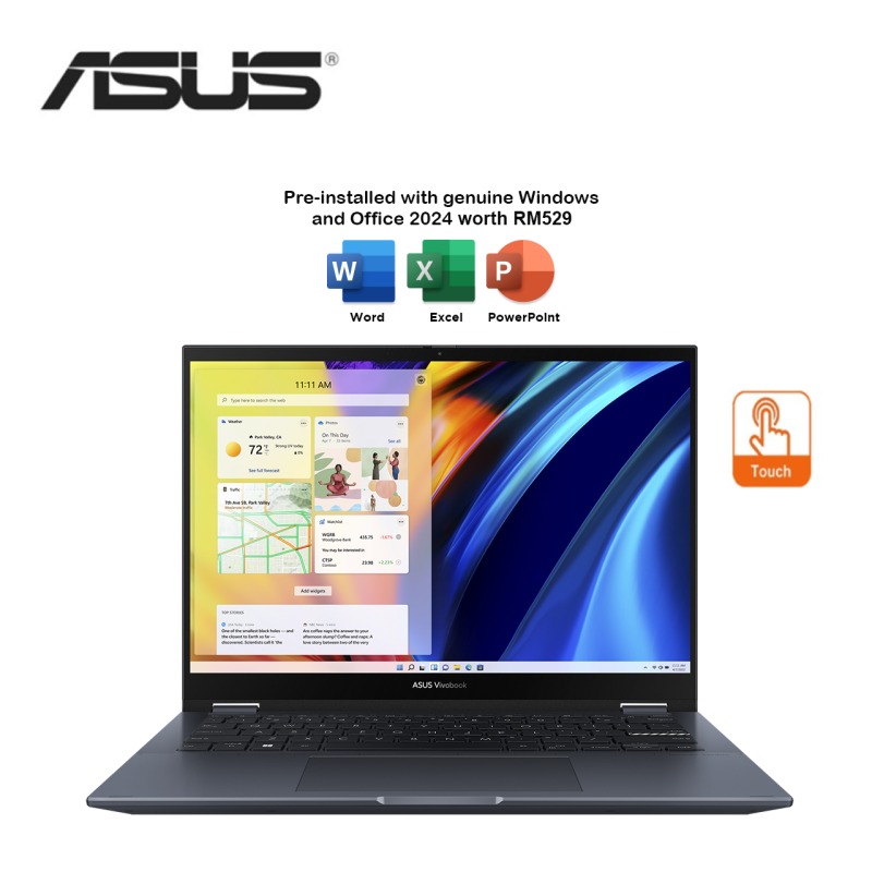 Asus Vivobook S 14 Flip TP3402V-ALZ636WS Touch Laptop (Quiet Blue ...