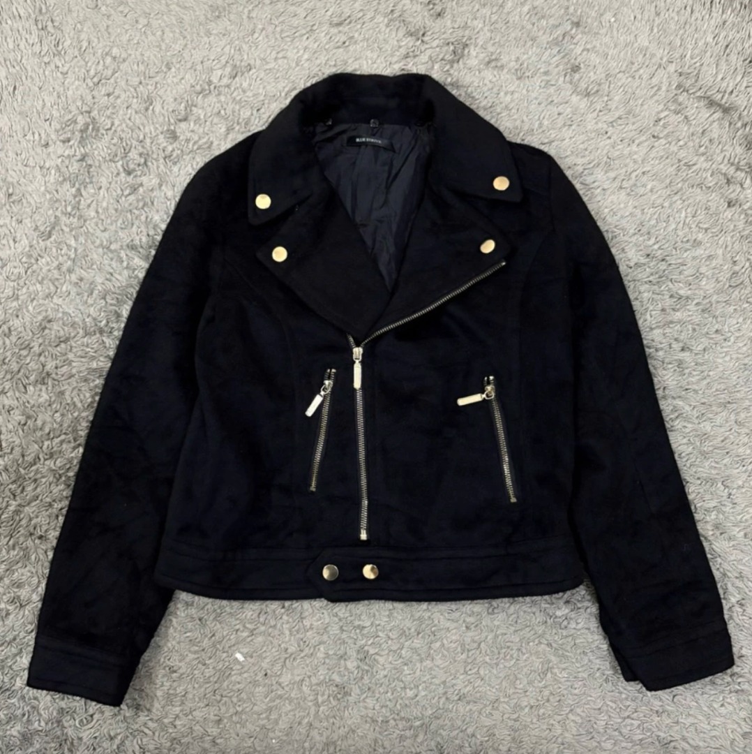 Blue Strive Denim Bomber Jacket from Japan, Women's Fashion, Coats ...