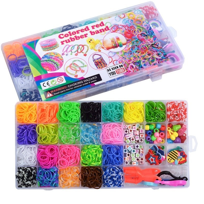 Colourful Rainbow Rubber Bands Refill Kit Assorted Colors Loom Bands ...