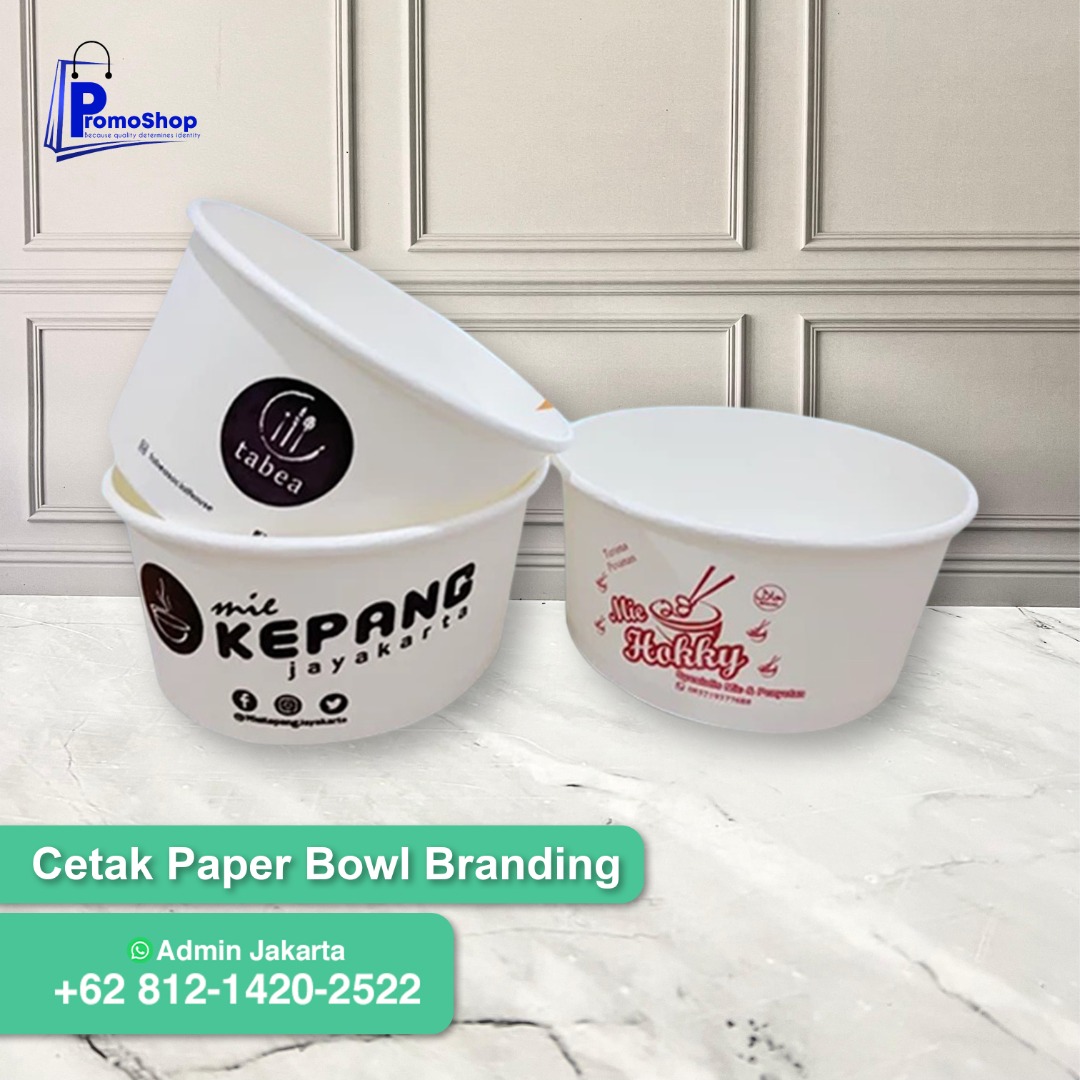 Custom Printing Mangkok Rice Bowl Harga Termurah Percetakan Paper Bowl ...