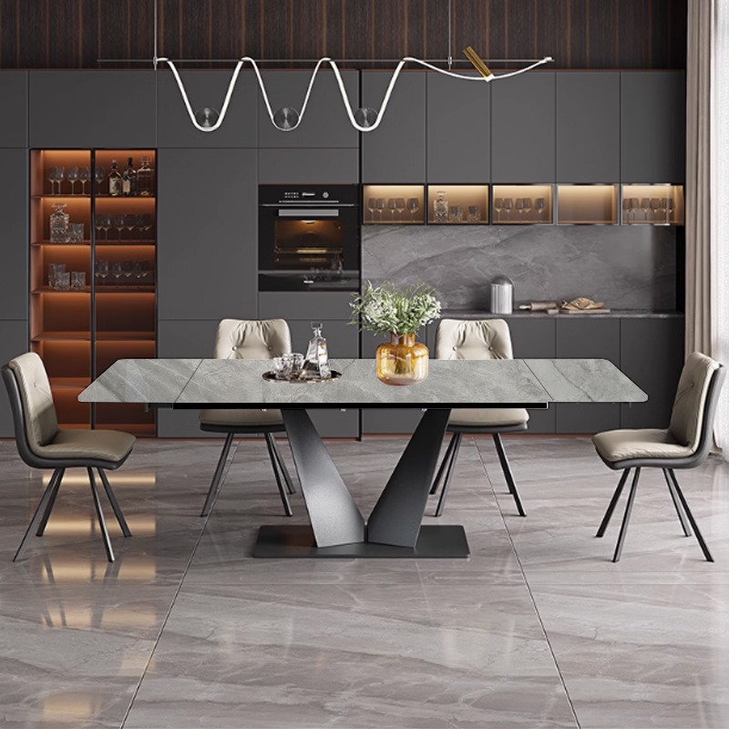 Dining table Extendable Long Table Sintered stone top 140 Extendable ...