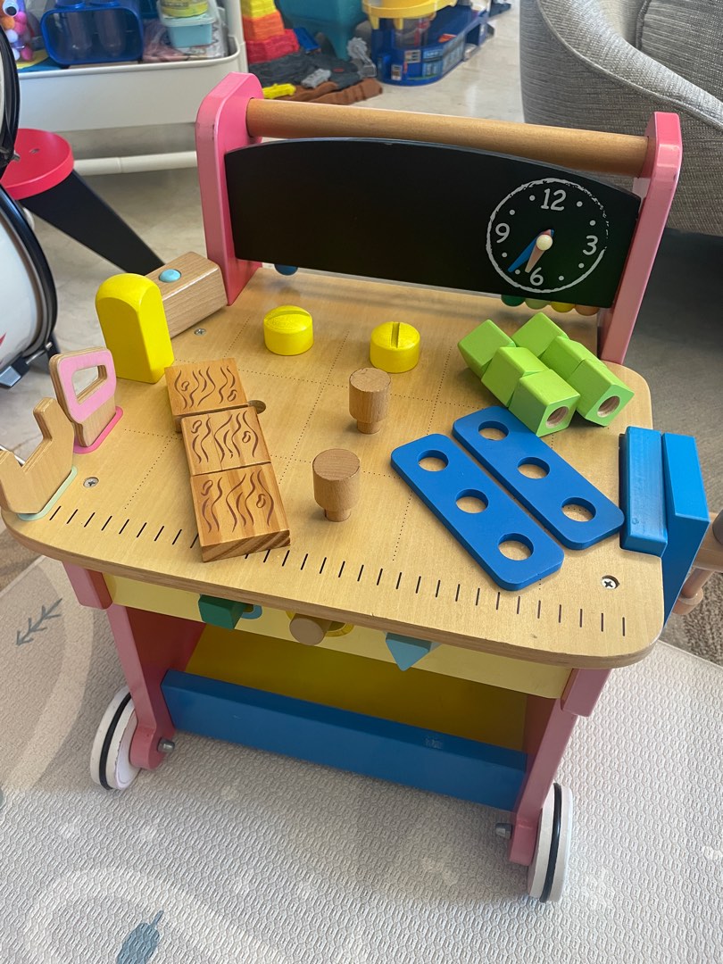ELC wooden activity workbench, Toys & Collectibles, Mainan di Carousell