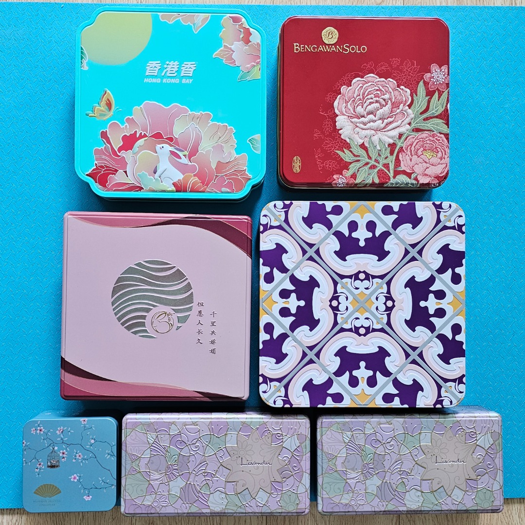 Empty Metal Mooncake Boxes / Tins, Furniture & Home Living, Kitchenware ...