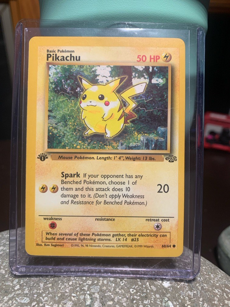 first edition pikachu pokémon card 60/64, Hobbies & Toys, Toys & Games ...