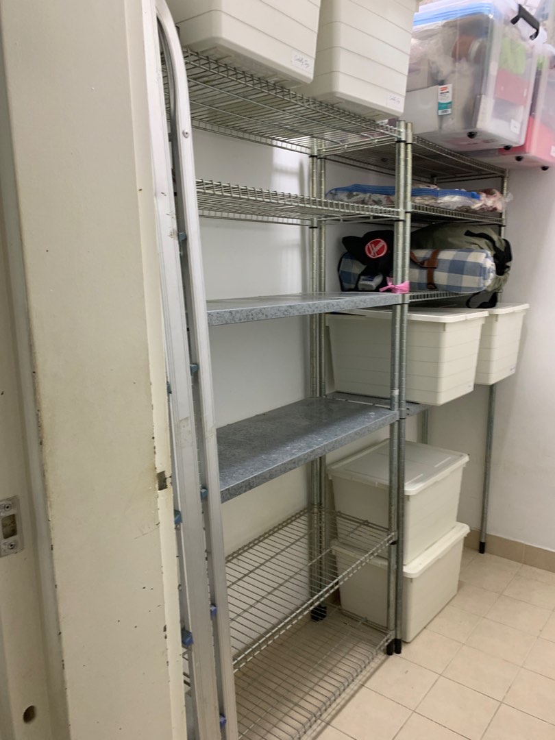 IKEA Omar Metal Wire Shelving Unit - Storage Solution, Furniture & Home ...