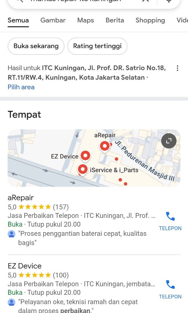 Kalau di maps nama toko, aRepair ya gaes., Telepon Seluler & Tablet ...