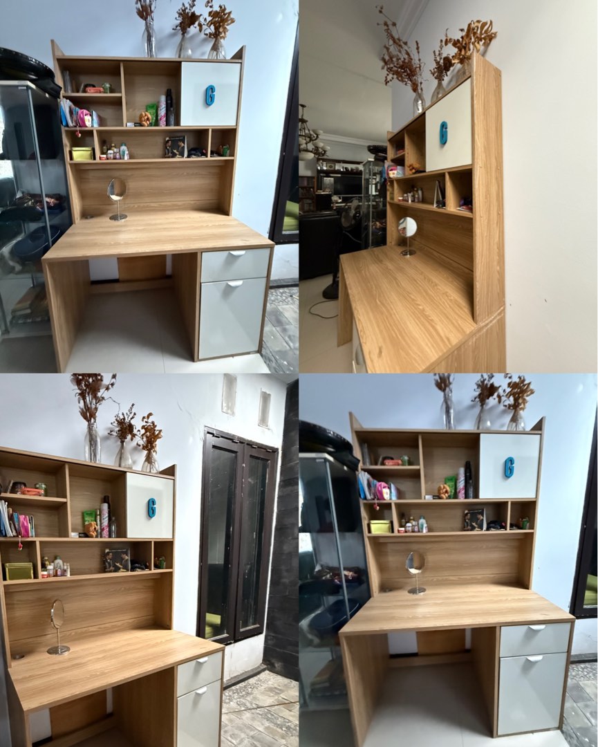 Meja belajar kayu cantik, Perabotan Rumah di Carousell