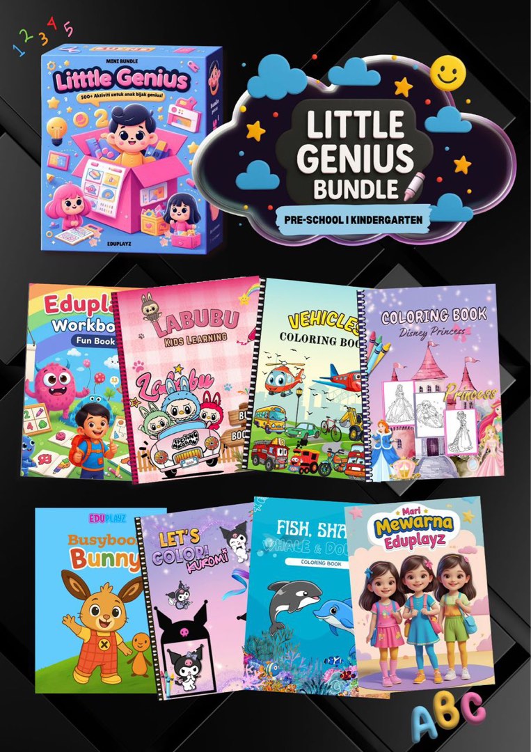 MINI BUNDLE LITTLE GENIUS WORKSHEET PDF, Hobbies & Toys, Books ...