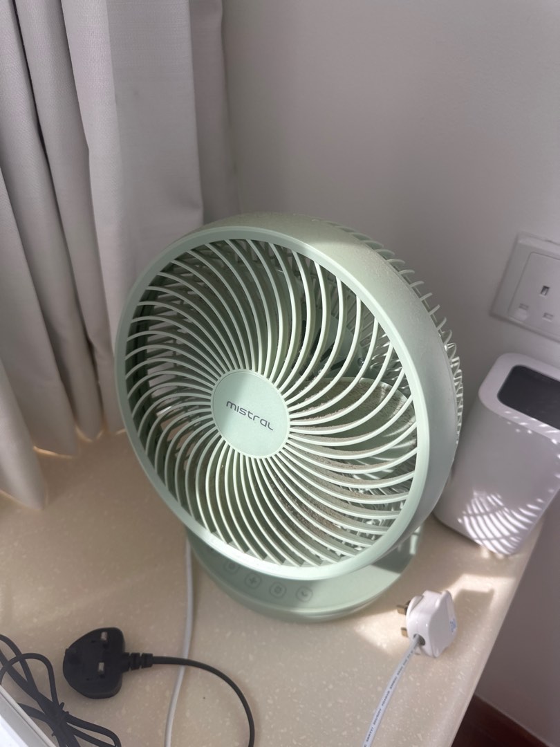 Mistral Desk Fan - Mint Green, Furniture & Home Living, Lighting & Fans ...