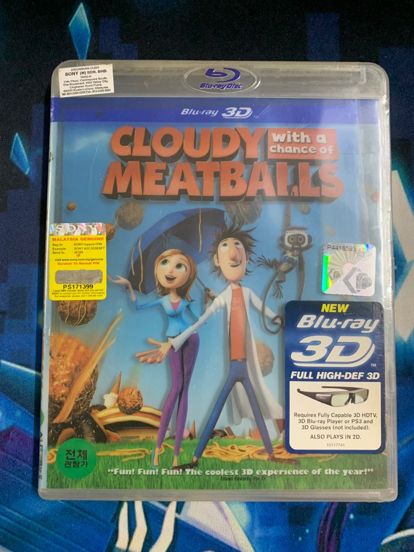 (NEW OLD STOCK BLU RAY 3D DISC) CLOUDY with a chance of MEATBALLS ...