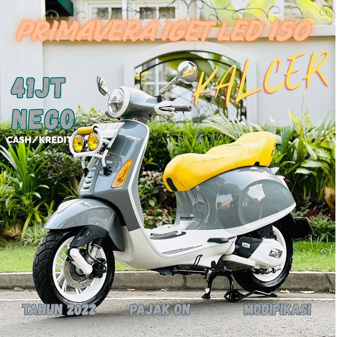 Piaggio VESPA PRIMAVERA 150 IGET LED Th 2022 WARNA GREY MATERIA MODIF ...