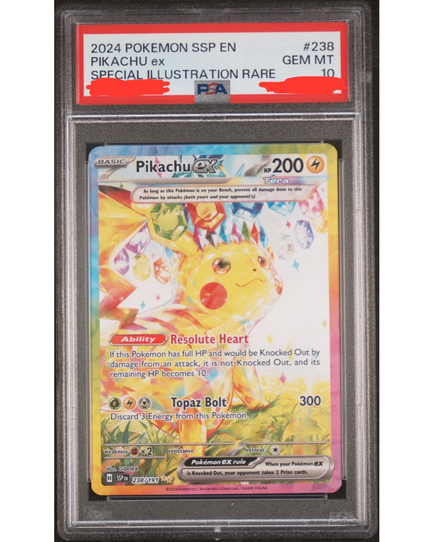Pikachu ex SIR PSA 10 Surging Sparks Special Illustration Rare Pokemon ...