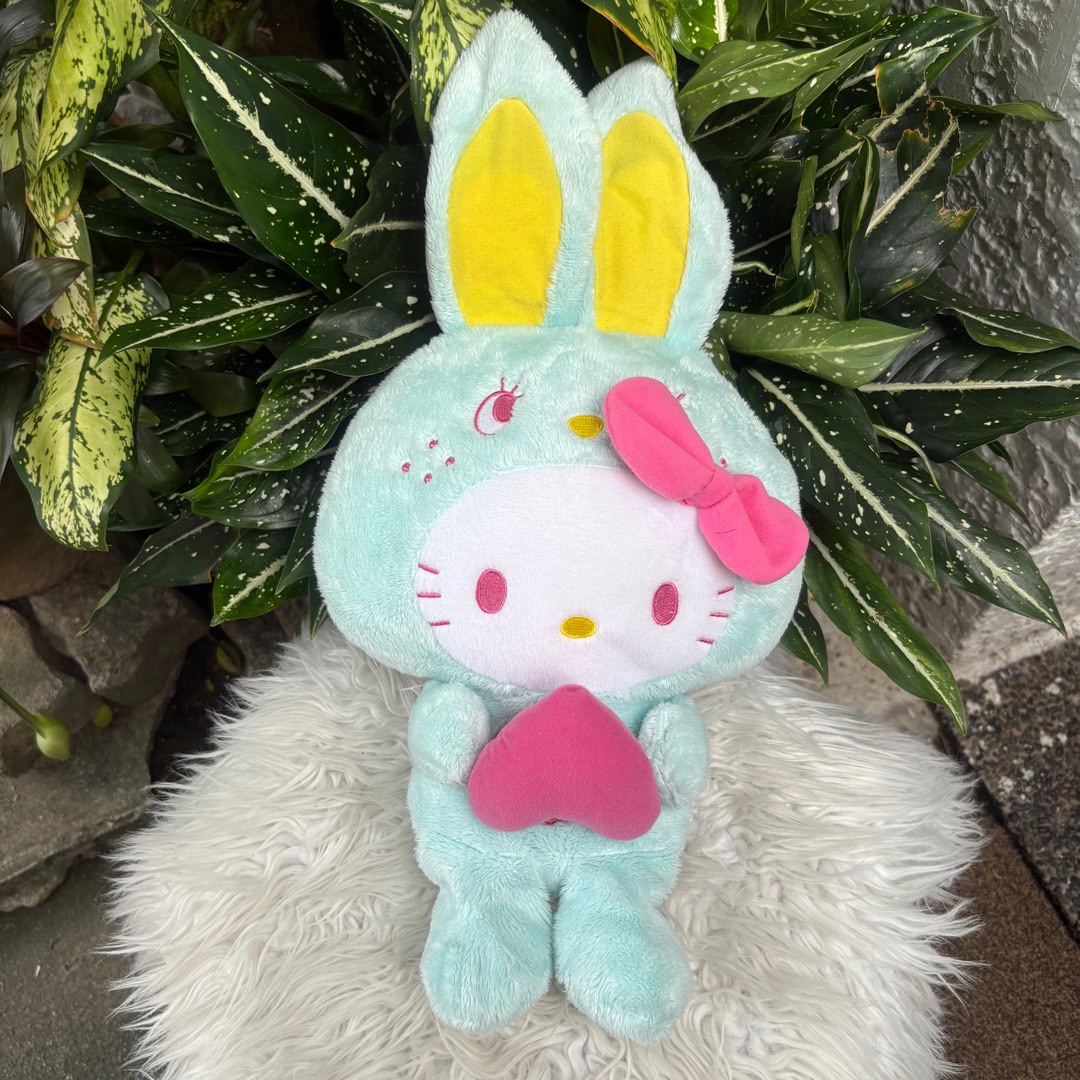 SANRIO Hello Kitty Colorful Bunny Blue Green Plush Toy, Hobbies & Toys ...