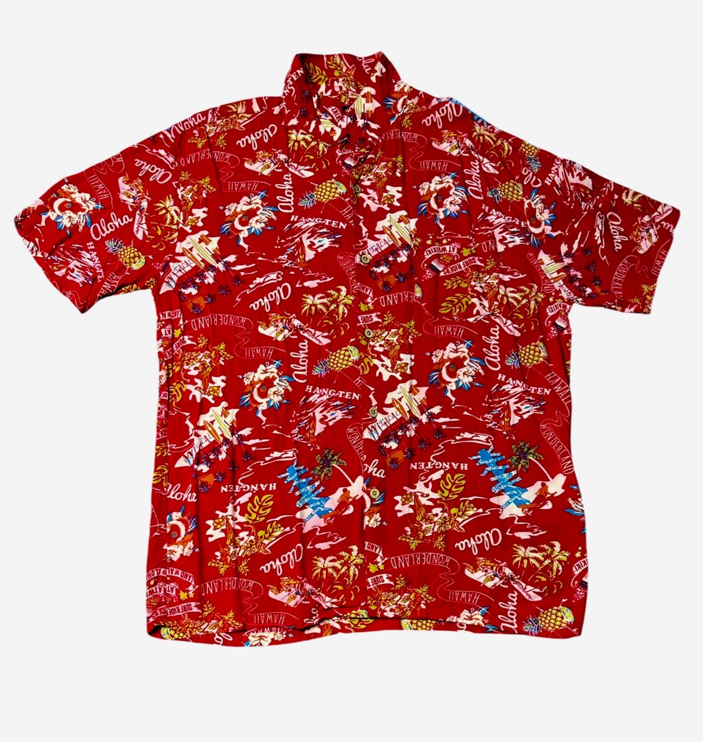 Vintage Hang Ten Hawai Aloha Kemeja, Men's Fashion, Tops & Sets ...