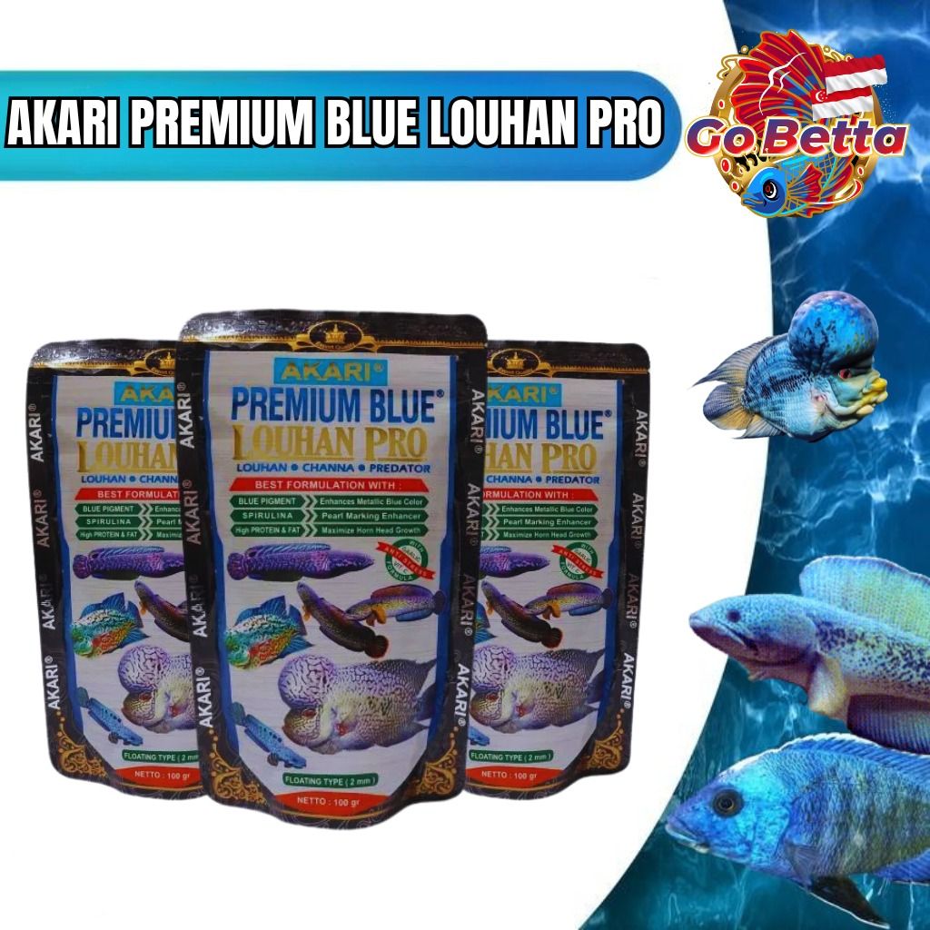 🇸🇬 Akari Premium Blue 2mm Cichlid Pellet Fish Food 100g High Protein ...