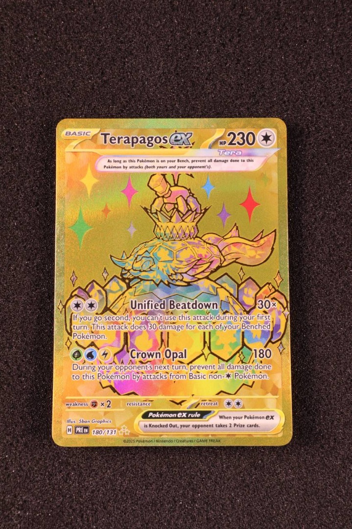 [ EN ] Terapagos EX HR 180/131 Raw from Prismatic Evolution, Hobbies ...