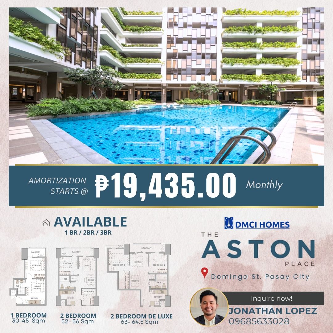 DMCI ready for Occupancy 1 2 3 Bedroom for Sale in Aston Place Pasay ...