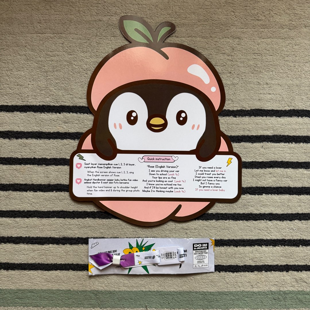 Doh Kyung Soo (EXO) Asia Concert Tour Wristband & Penguin Poster, K ...