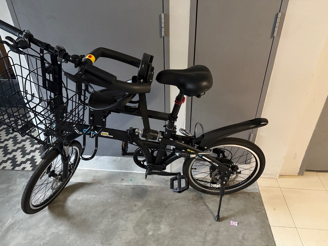 Camel CM907 Folding Bike with Child Seat and Basket, Sports Equipment ...