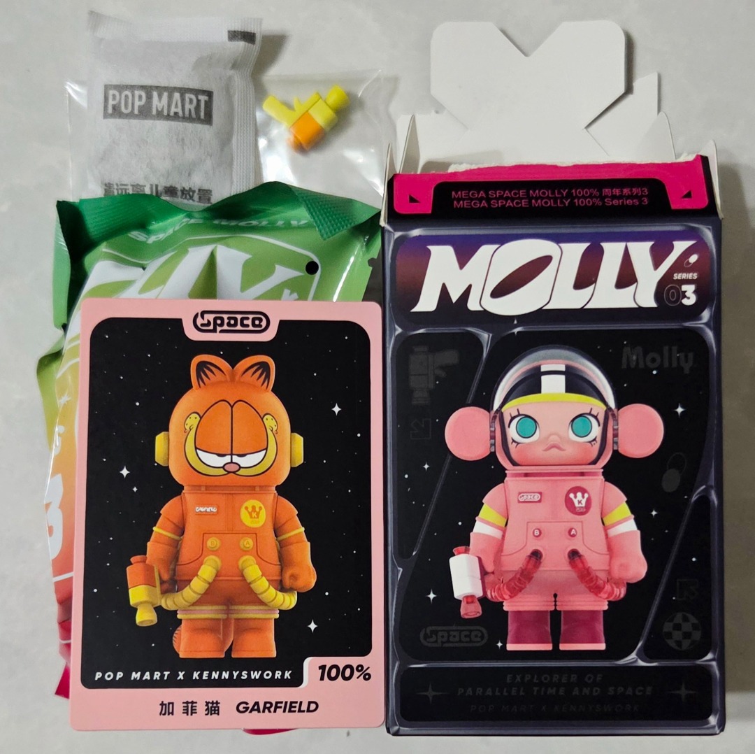 [Garfield] Popmart Mega Space Molly 100% 3 Figure, Hobbies & Toys, Toys ...