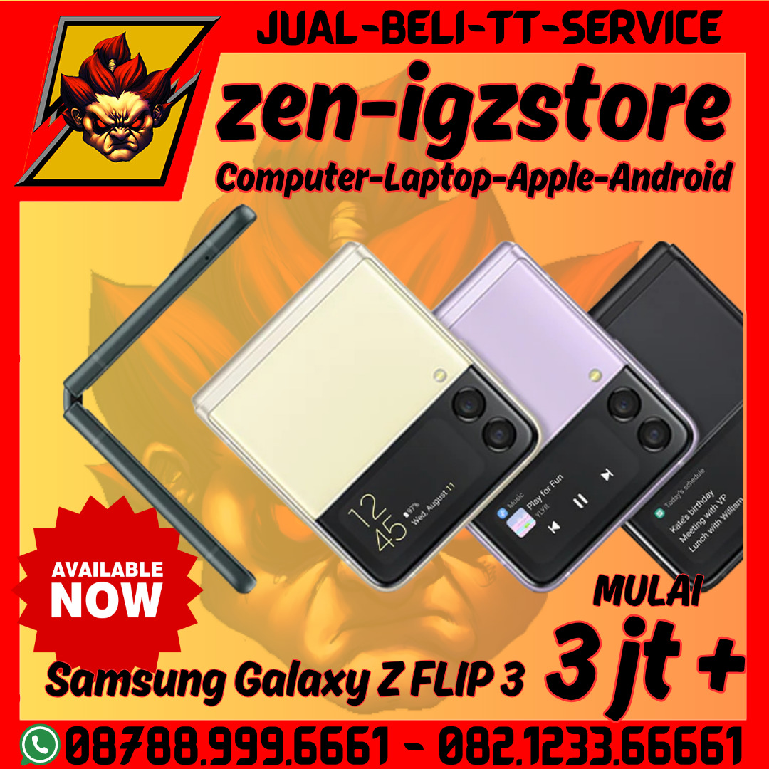 Harga Mulai 3jt-an Samsung Z Flip 3 256/512 SEIN RESMI Indo, Telepon ...