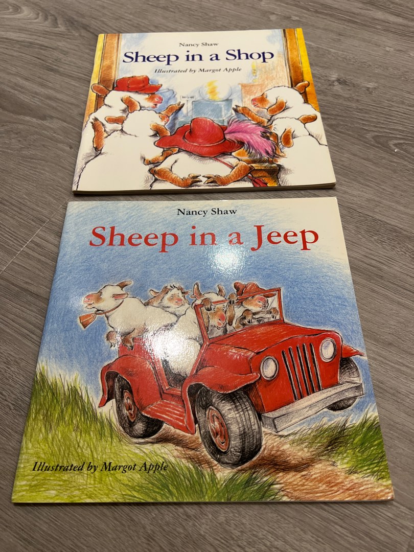 Nancy Shaw Sheep in a Shop & Jeep Books, 興趣及遊戲, 書本 & 文具, 兒童書籍 - Carousell