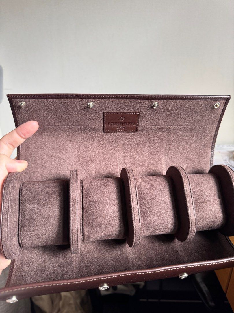 Patek Philippe Long Quad 4 Piece Watch storage travel pouch calf ...