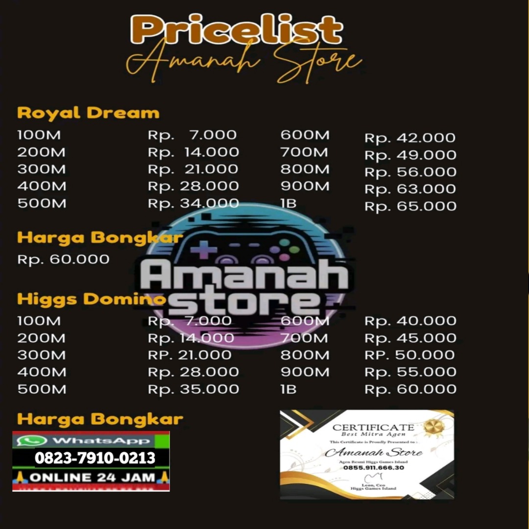 TERIMA BONGKAR CHIP HDI HIGGS DOMINO ISLAND X55K SELALU BUKA 24 JAM ...
