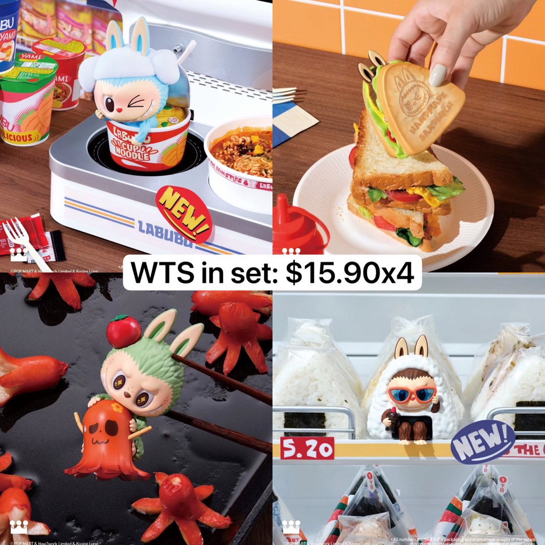 WTS Labubu Wacky Mart Series Cup Noodles Sandwich Grilled Sausage ...
