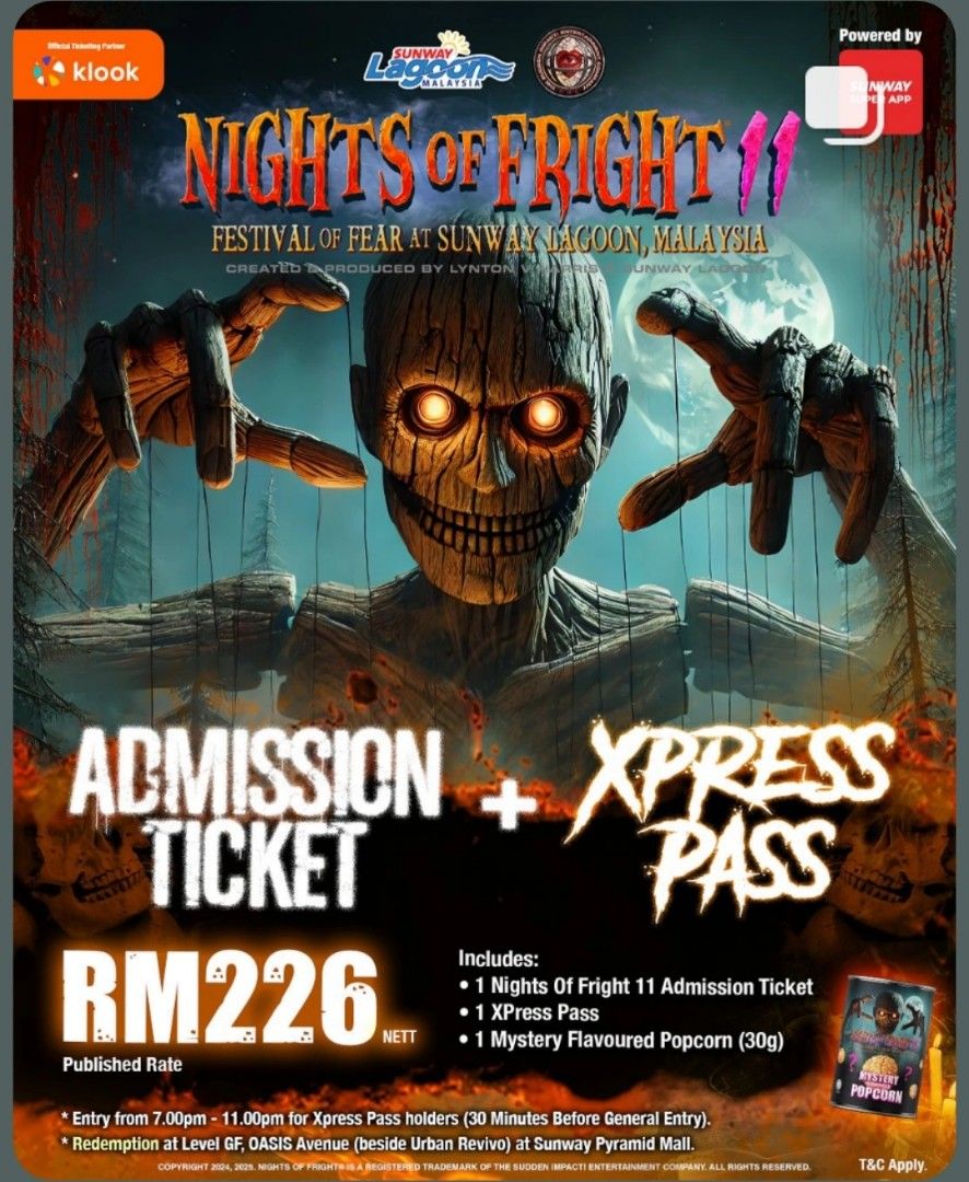 12/10 NOF 11 Xpress Pass (Night Of Frights 11 2025, Sunway Lagoon ...