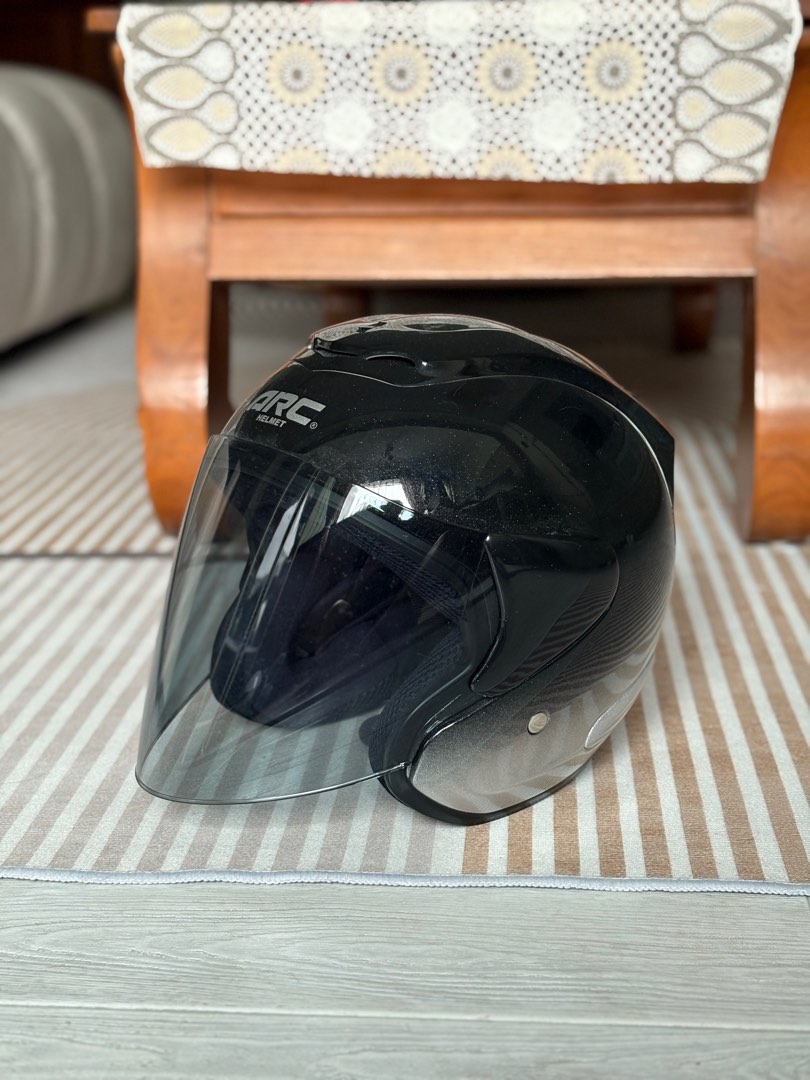 ARC Two tone Helmet - Black, Motorcycles, Motorcycle Apparel on Carousell