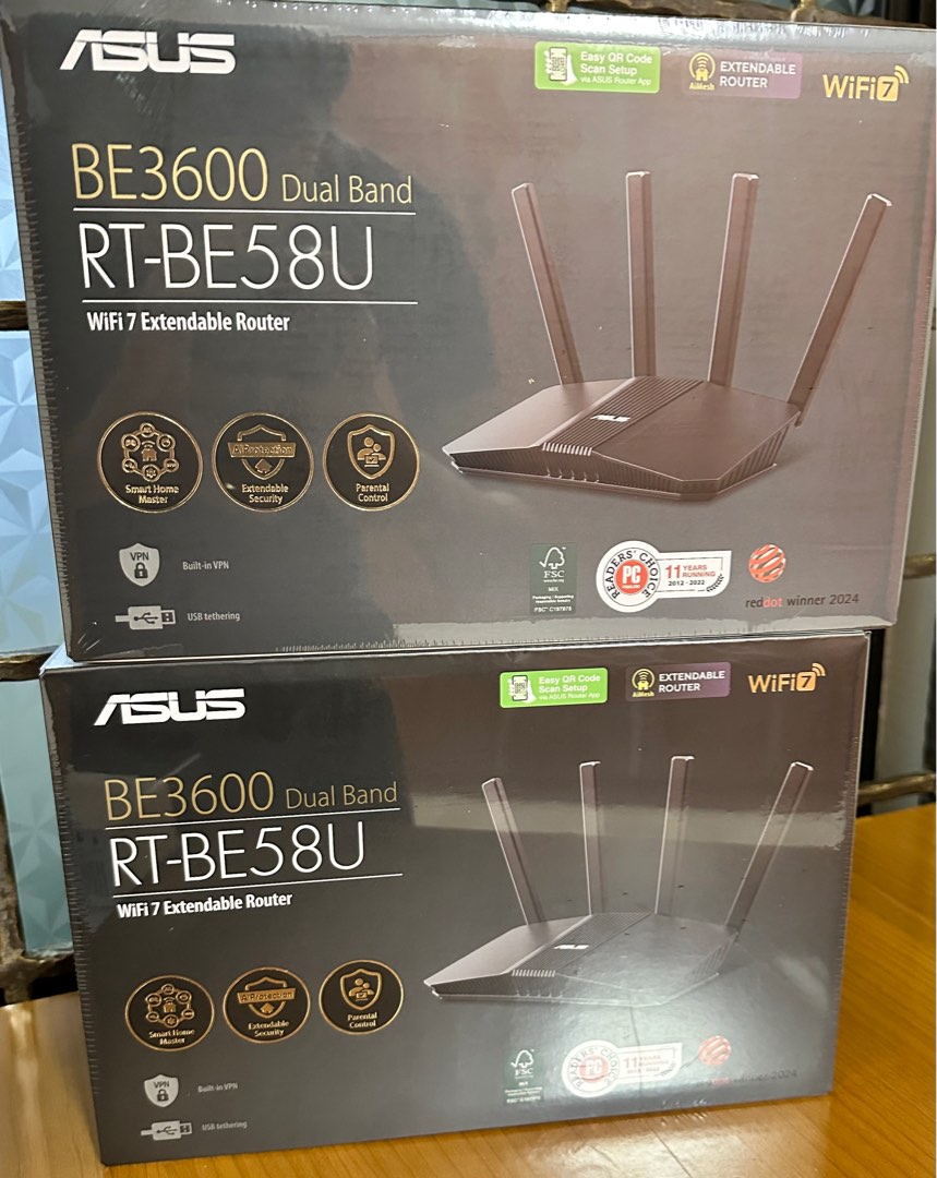 ASUS RT-BE58U BE3600 Dual Band WiFi 7 Router, Computers & Tech, Parts ...