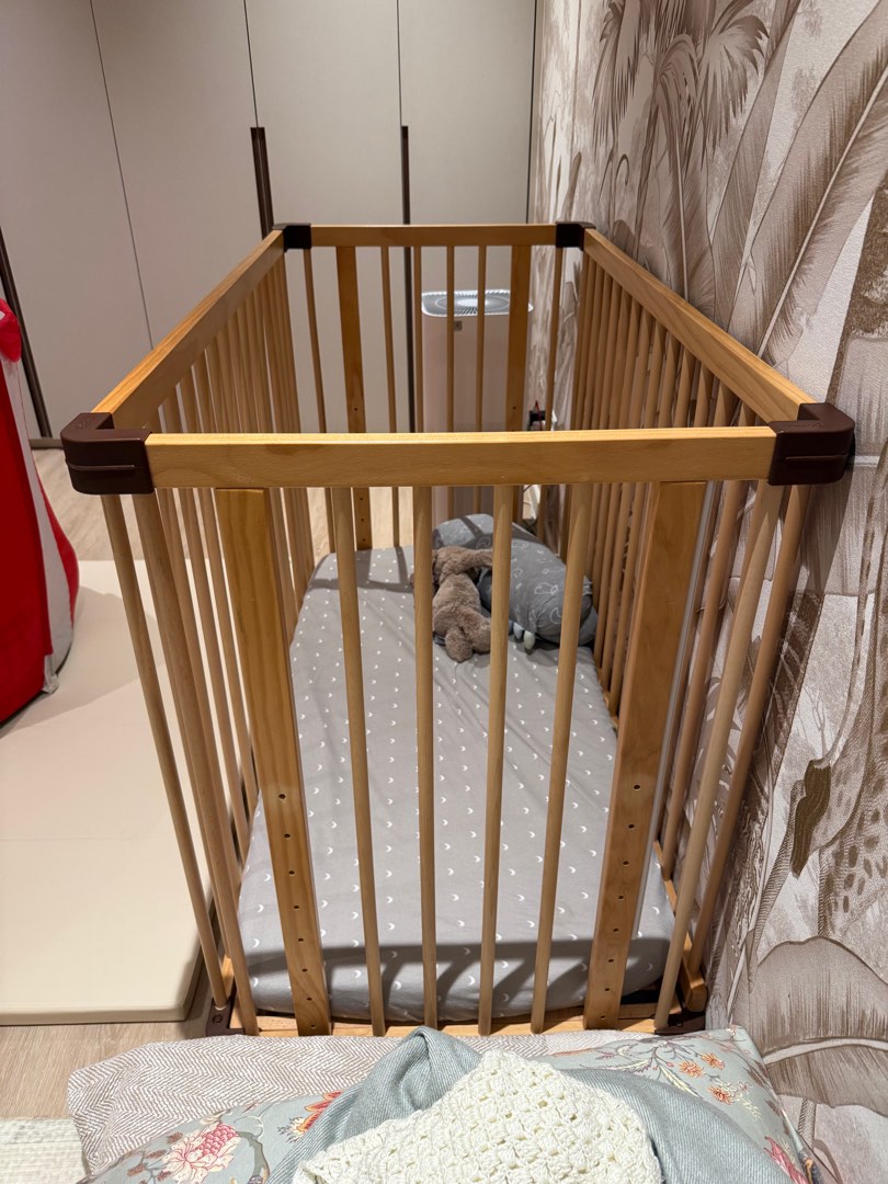 Beblum Lavo 5 Convertible Baby Cot - Natural Frame, Babies & Kids, Baby ...