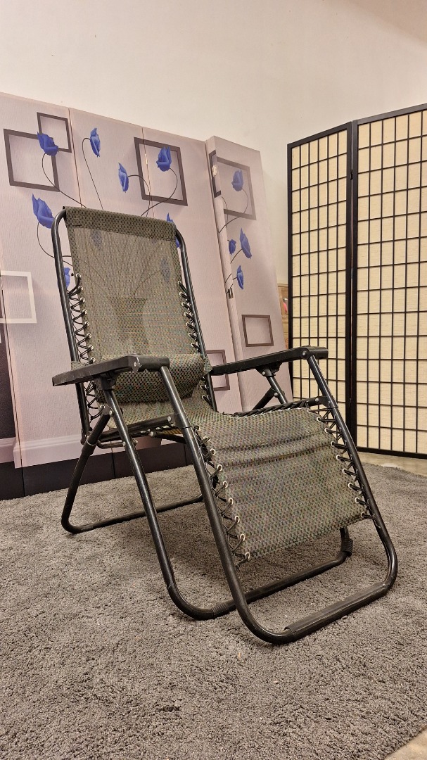 Black Mesh Reclining Lounge Chair | Kerusi Santai Boleh Baring Jala ...