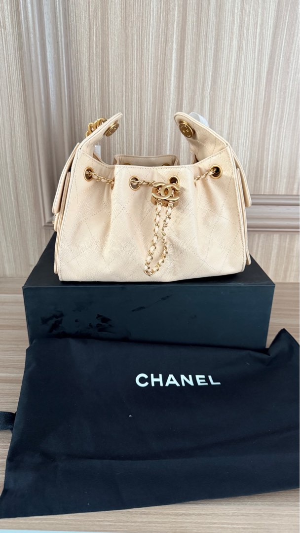 Chanel c25 mini beige caviar ghw mmluxe luxco hideluxury, Barang Mewah ...