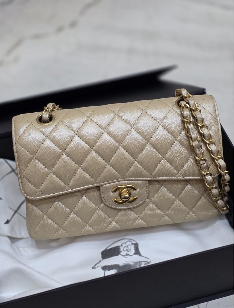 Chanel small classic champagne chip 2022 Complete set receipt original ...