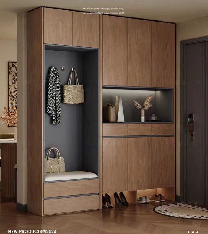 [Customisable & Free Delivery] Modern Wooden Entryway Shoe Cabinet with ...