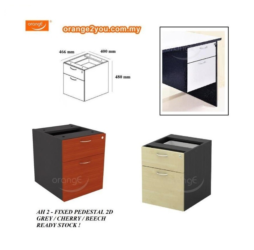 Kabinet Laci Tetap 2 Laci,Kabinet Fail,Kabinet Laci Bawah Meja,2-Drawer ...