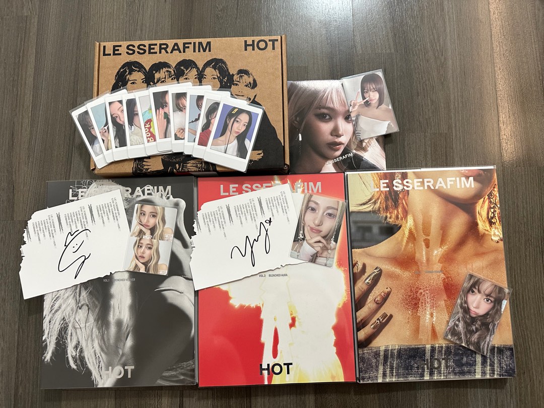 lesserafim albums signed and pc chaewon kazuha eunchae yunjin sakura ...