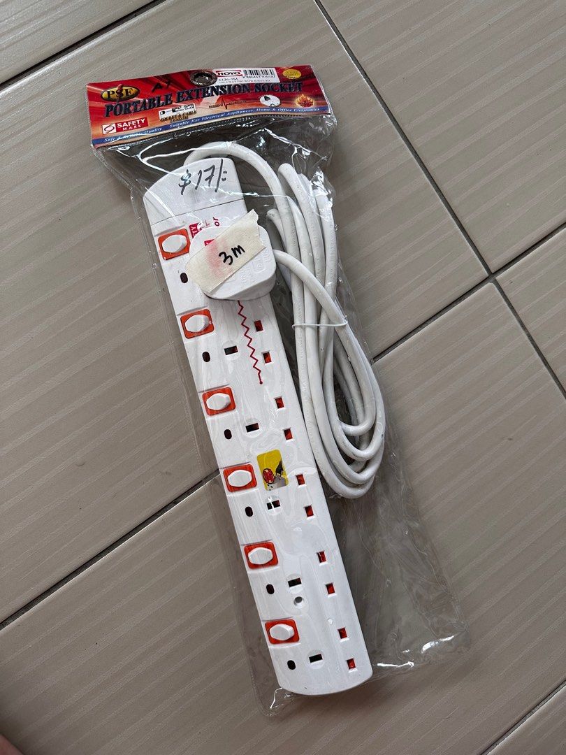 Portable Extension Socket - 3m, TV & Home Appliances, Electrical ...