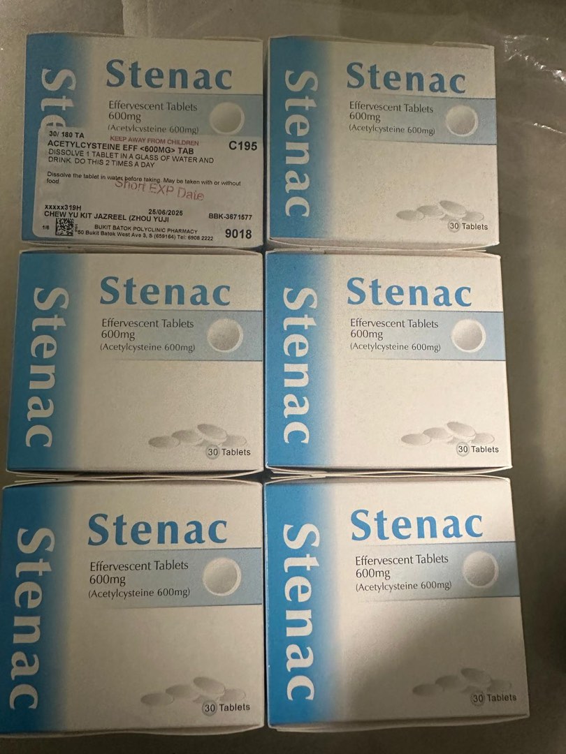 Stenac Effervescent Tablets 600mg (4 boxes), Health & Nutrition ...