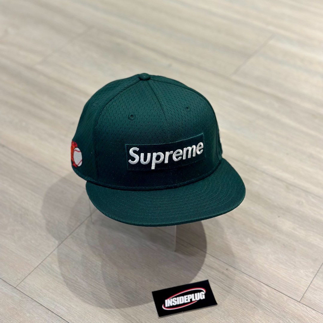 Supreme SS18 Mesh Box Logo New Era Green, Men's Fashion, Watches ...
