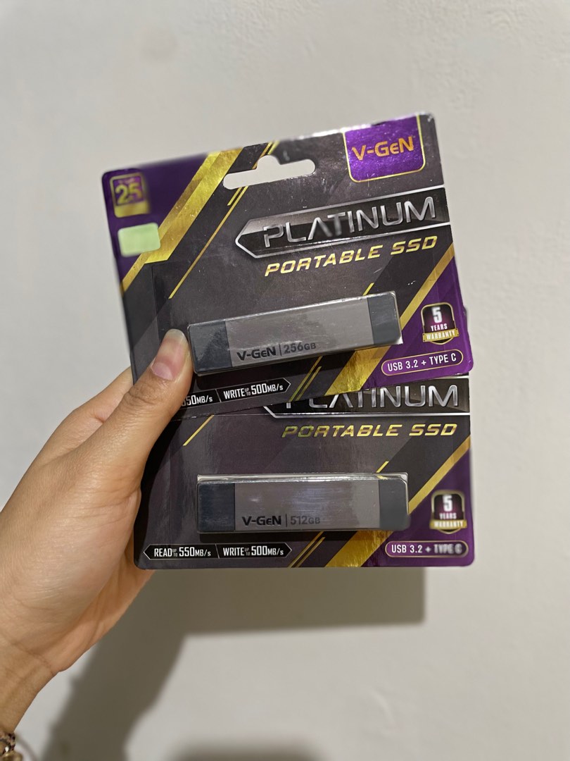 V-GEN SSD Portable Platinum 512GB, Elektronik, Bagian Komputer ...