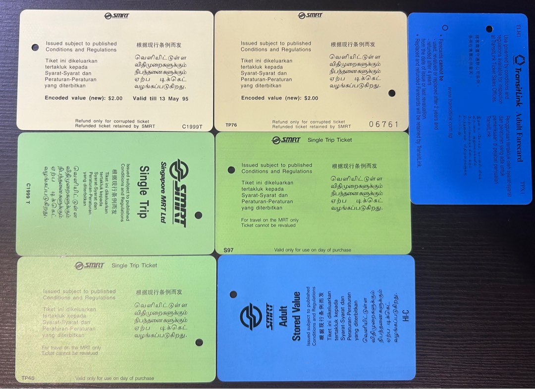 Vintage Singapore Transit Cards - SMRT, TransitLink, Hobbies & Toys ...