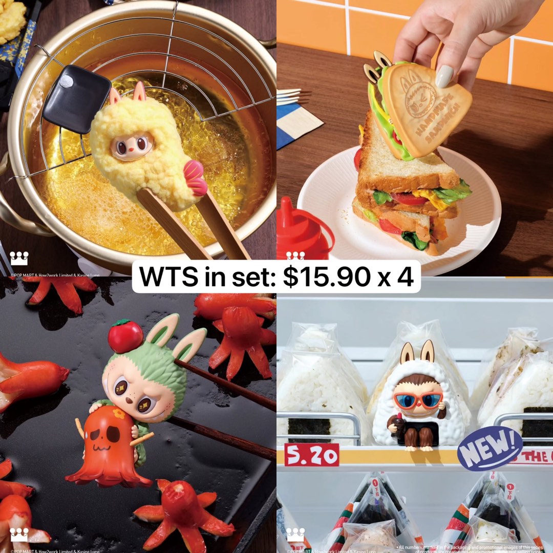WTS Labubu Wacky Mart Series Fried Shrimp Cup Noodles Sandwich Grilled ...