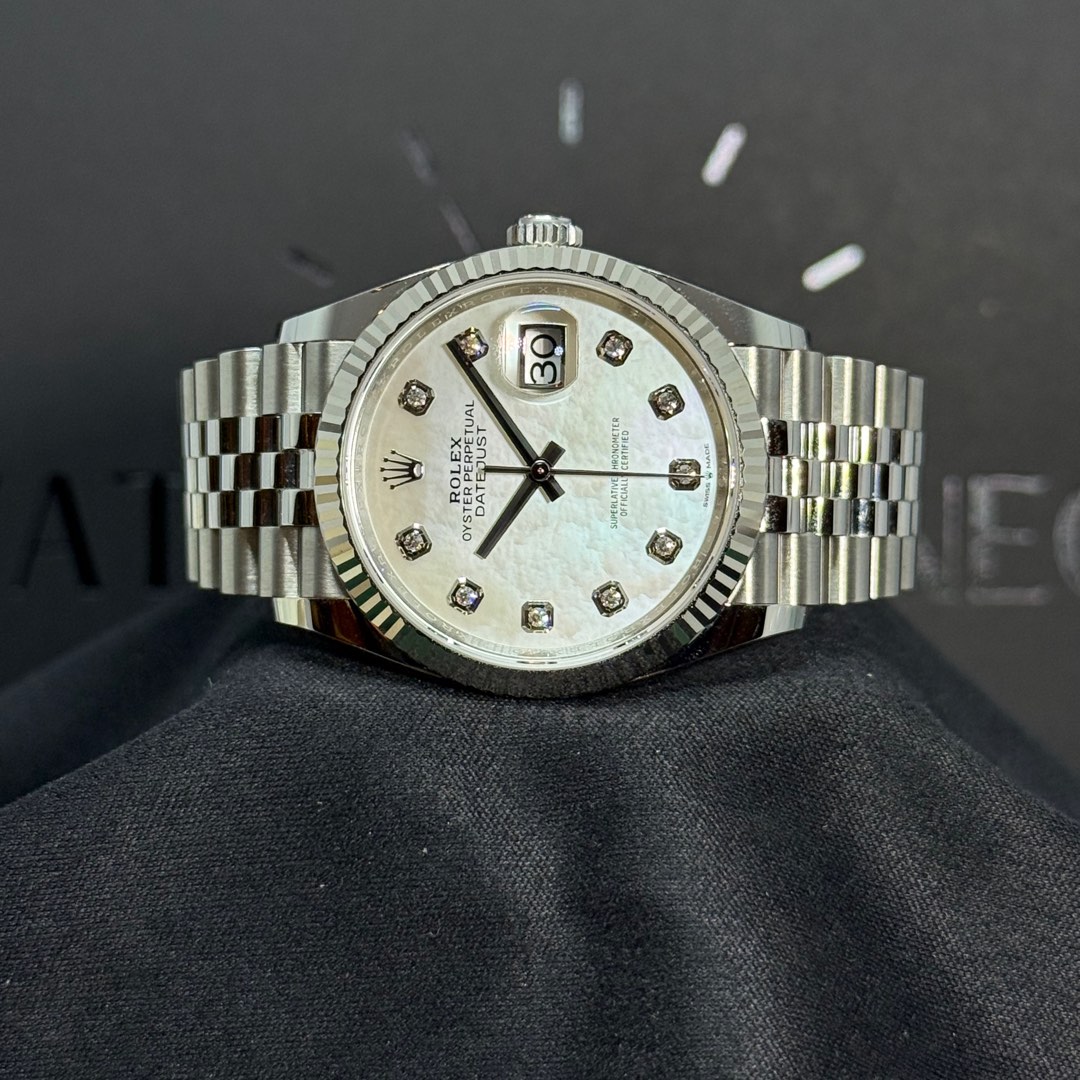 🤯2025🤯 Rolex 126234 Datejust MOP Mother Of Pearl Diamond Jubilee 36mm ...