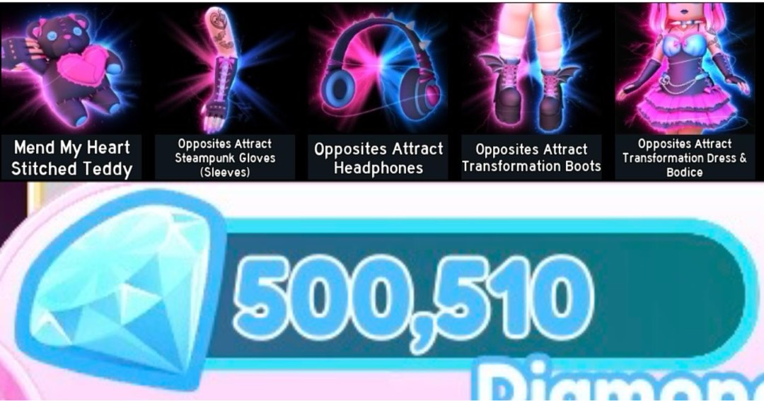 500k RHD & OPPOSITES ATTRACT SET - Royale High (RH), Video Gaming ...
