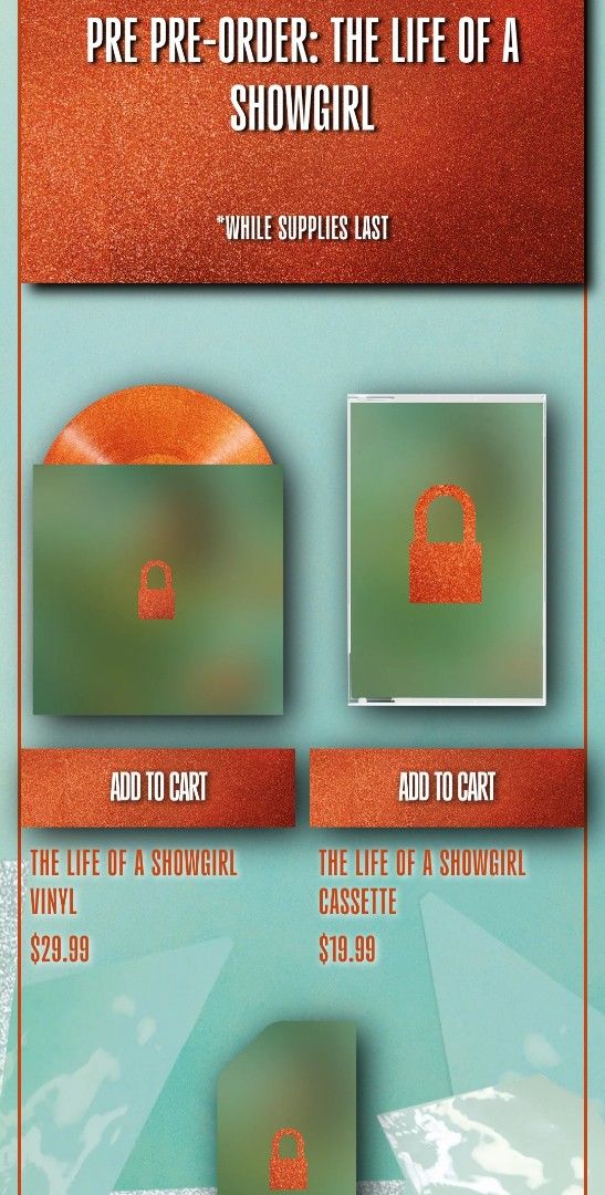 新專 預購 Taylor Swift The Life Of A Showgirl Orange Gold Glitter Vinyl 閃橙膠 ...